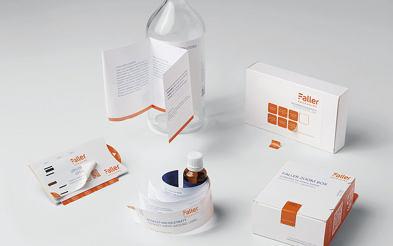 Product sample labels – Faller Packaging
