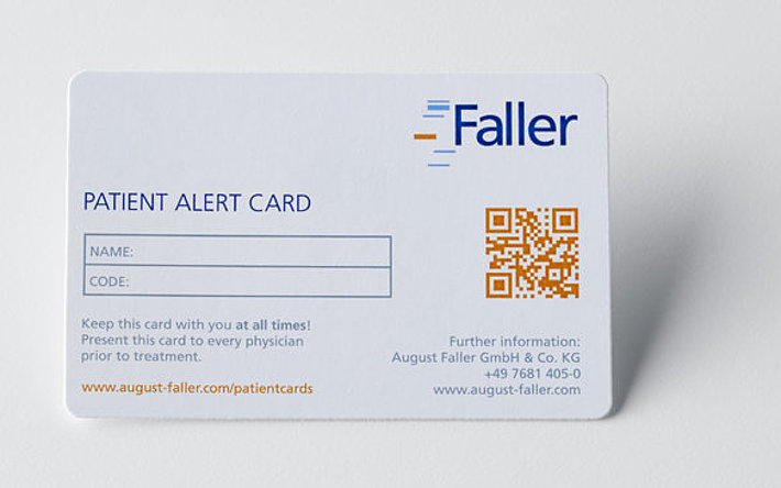 Patient Cards – Faller Packaging