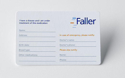 Patient Cards – Faller Packaging